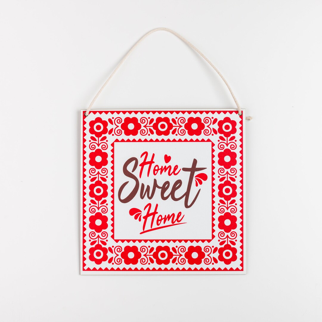 Home Sweet Home Sign, Red Entry Wood Sign, Wooden Sign With Hanger ...