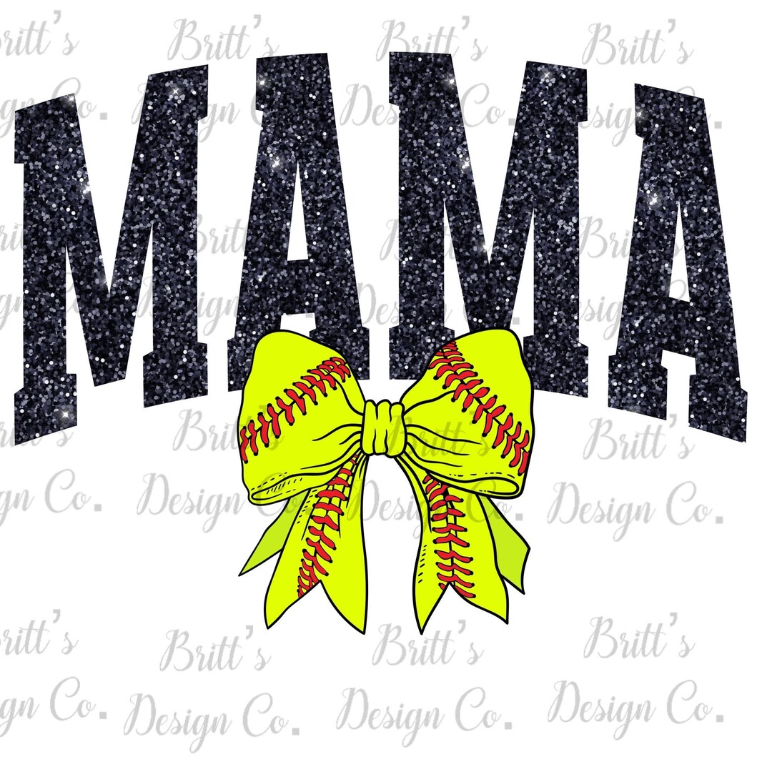 Softball Mama Bow PNG, Cute Design (digital Download) - Etsy