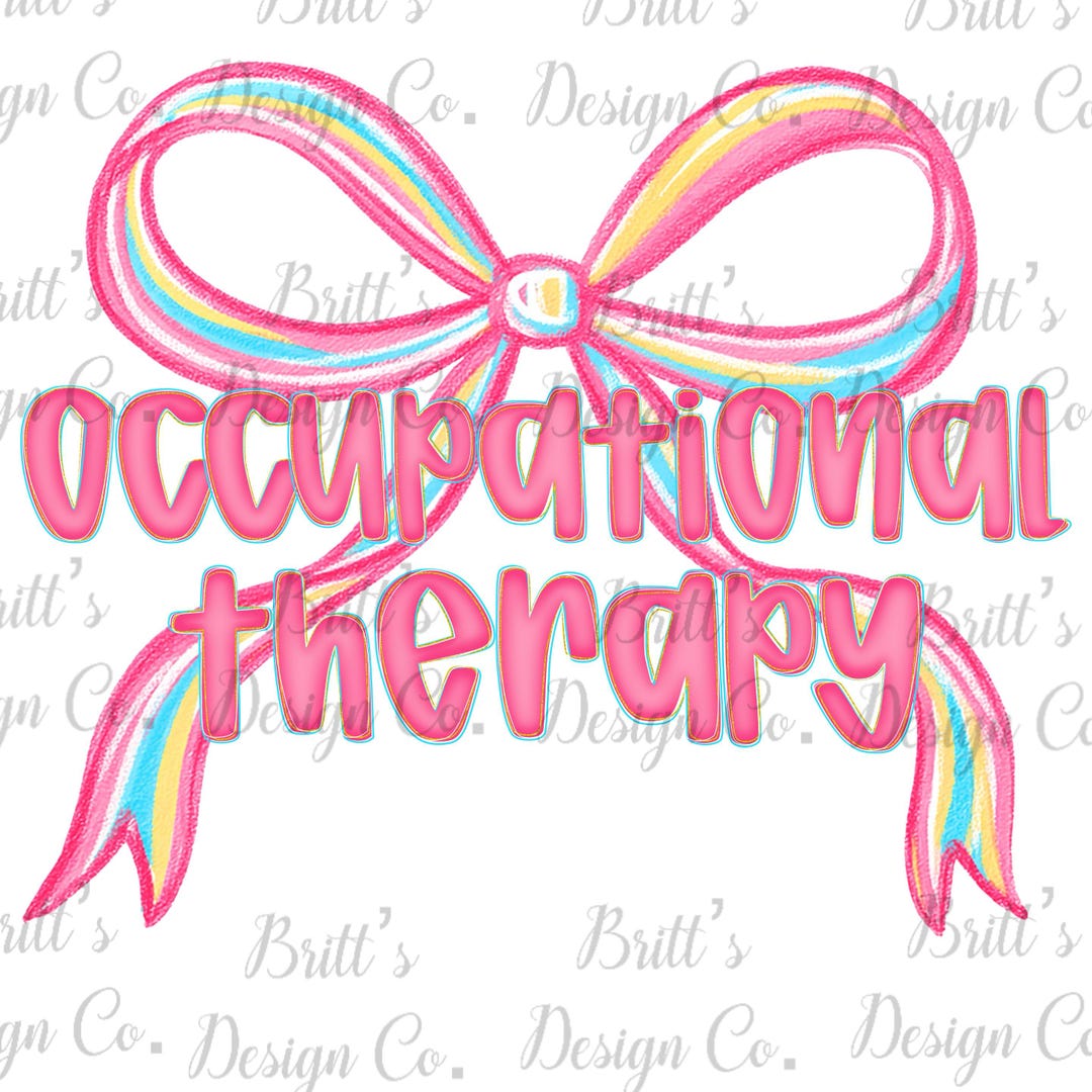Occupational Therapy PNG: Coquette Pink Bow Design (digital Download - Etsy