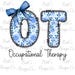 Floral Occupational Therapy PNG: Blue OT Design (digital Download) - Etsy