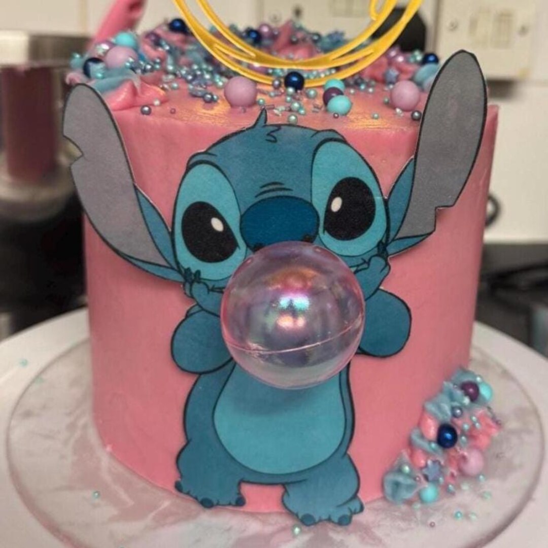 Edible Stitch Theme / Printed Cake Decoration/ Edible Image/ Childrens ...