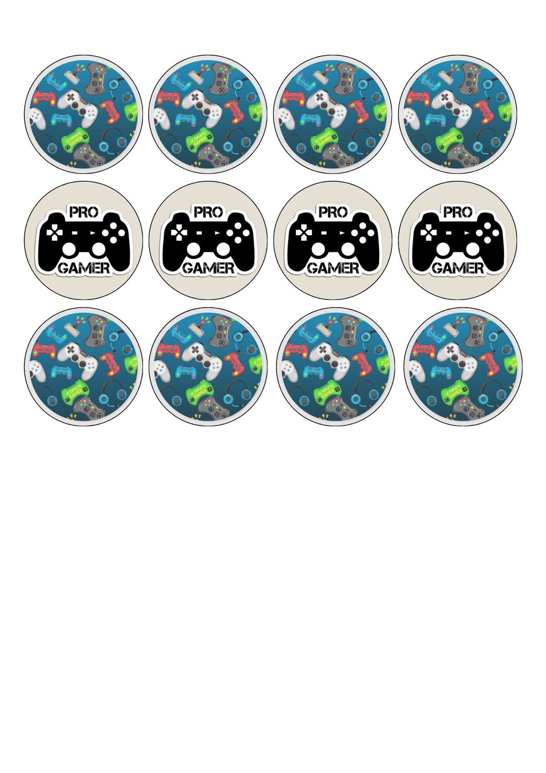 Gamer Cupcake Toppers, Edible Prints, Pro Gamer, Cake Decorations - Etsy