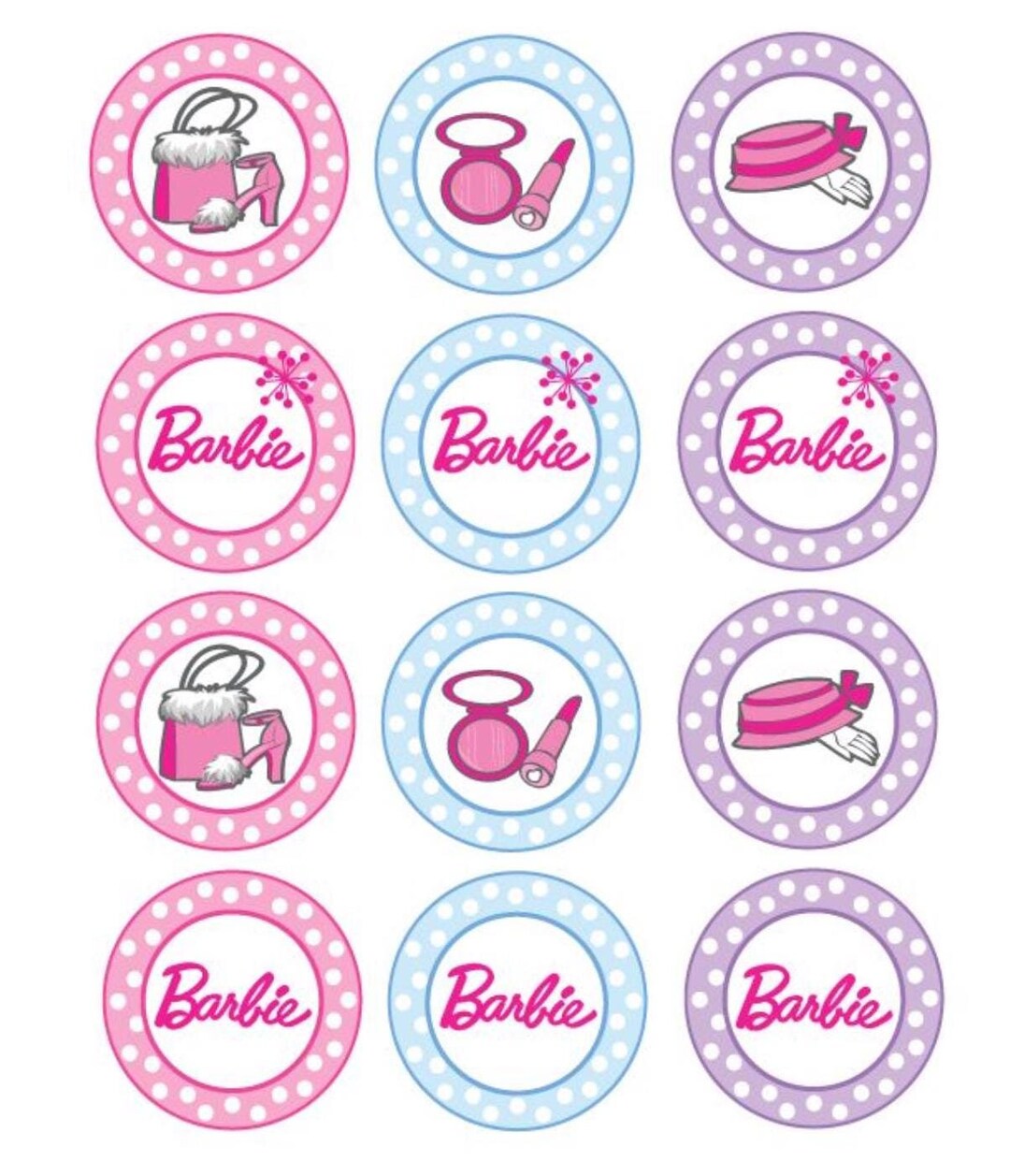 Barbie, Makeup Edible Prints/ Cake Decorations/ Cupcake Toppers/ - Etsy UK
