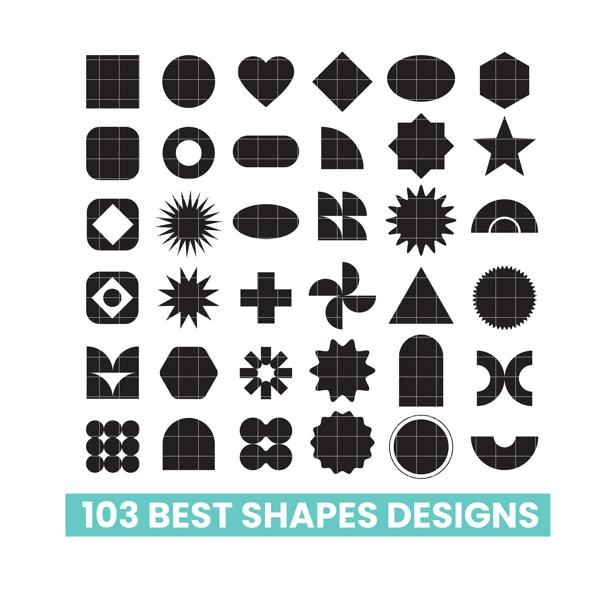 Best Shapes Design, Basic Shape SGV Design, Basic Shape Clipart, 103 ...