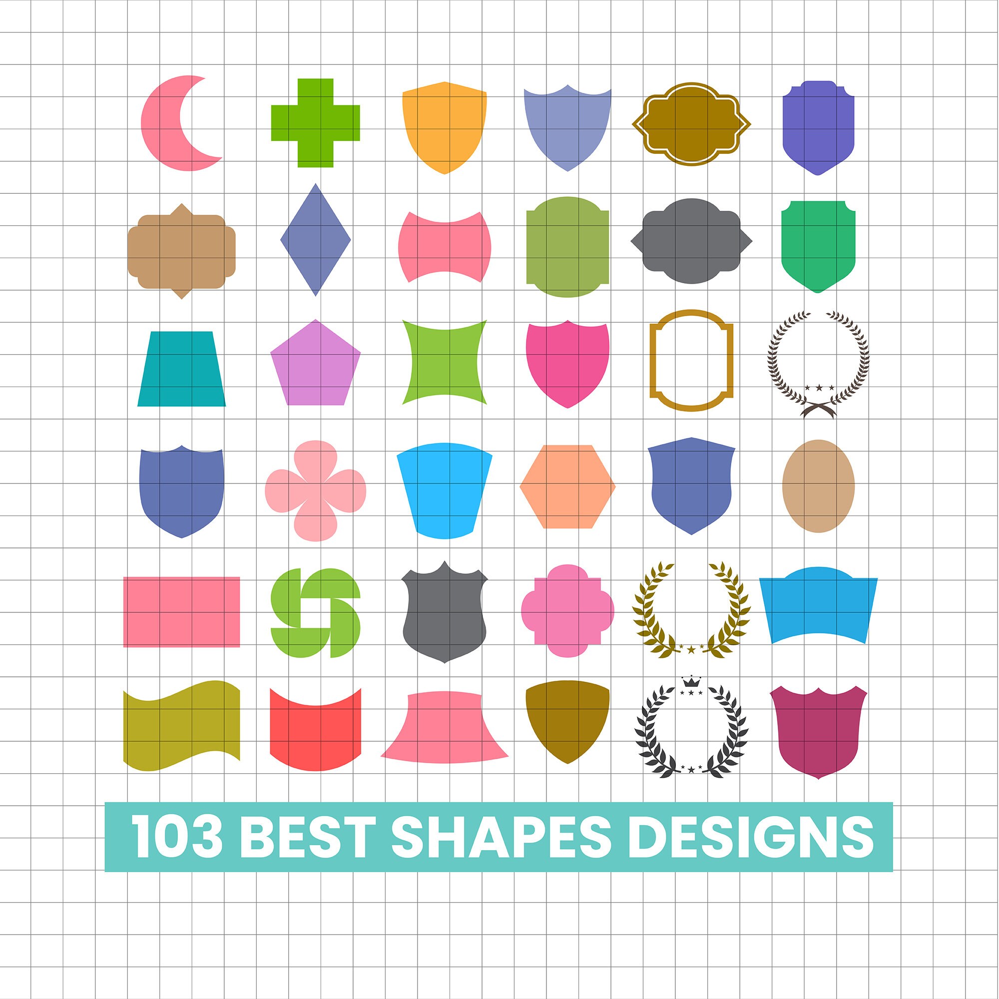 Best Shapes Design, Basic Shape SGV Design, Basic Shape Clipart, 103 ...