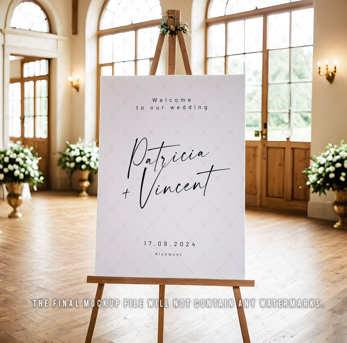 Easel Canvas Mockup Wedding Poster Mockup on Canvas Easel Mockup ...