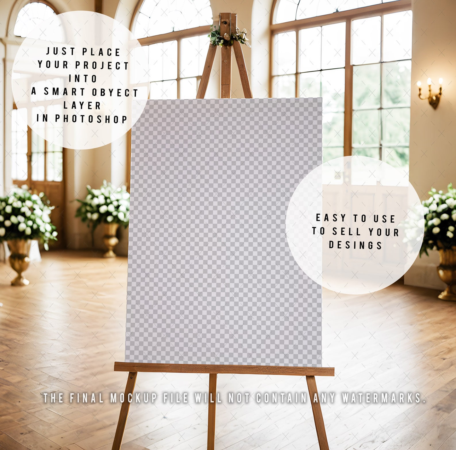 Easel Canvas Mockup - Wedding Poster Mockup on Canvas - Easel Mockup ...