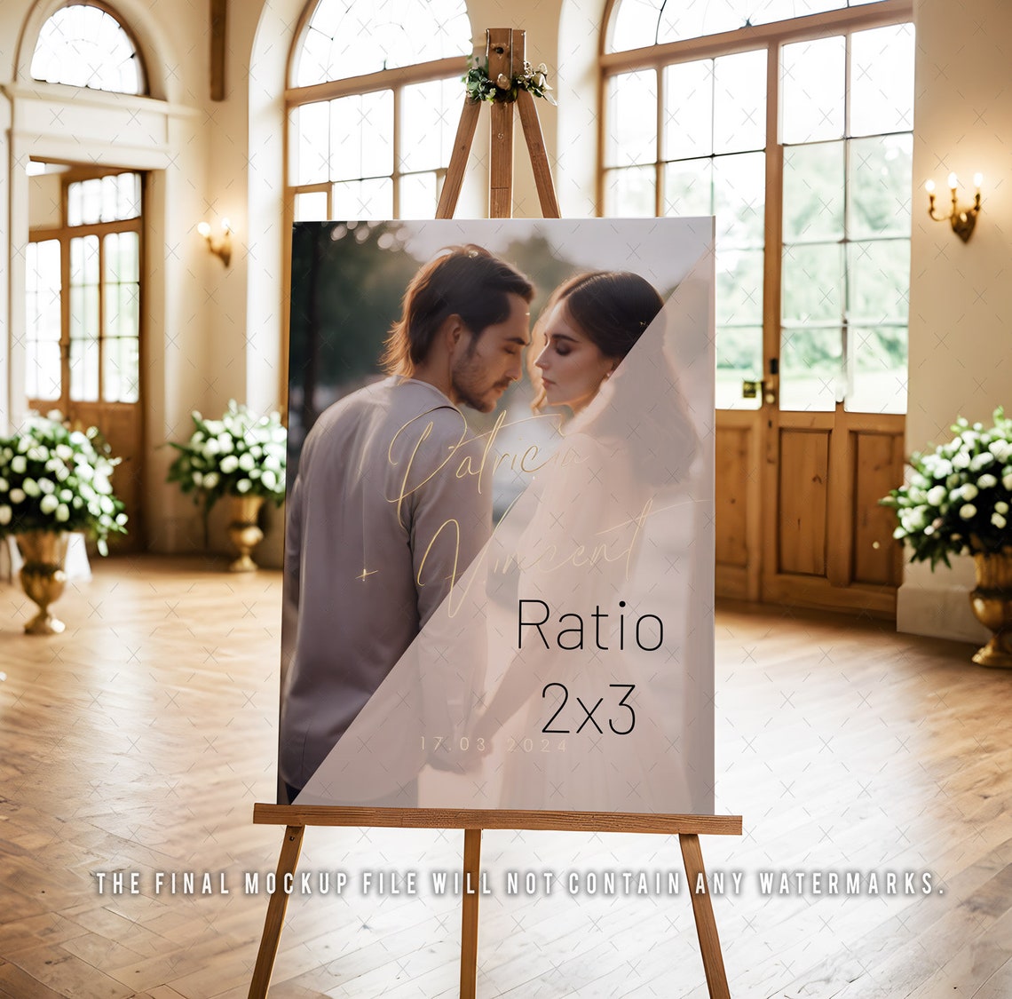 Easel Canvas Mockup Wedding Poster Mockup on Canvas Easel Mockup ...
