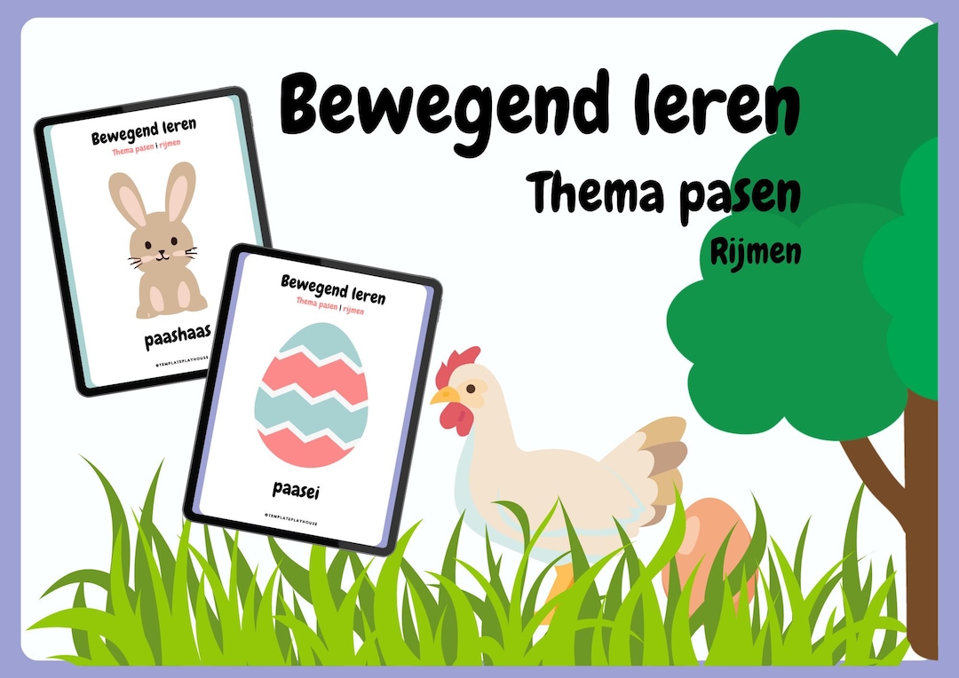Bewegend Leren Met Rijmen Pasen Interactief Educatief Thema Voor Kleuters Kleuterklas Pasen ...