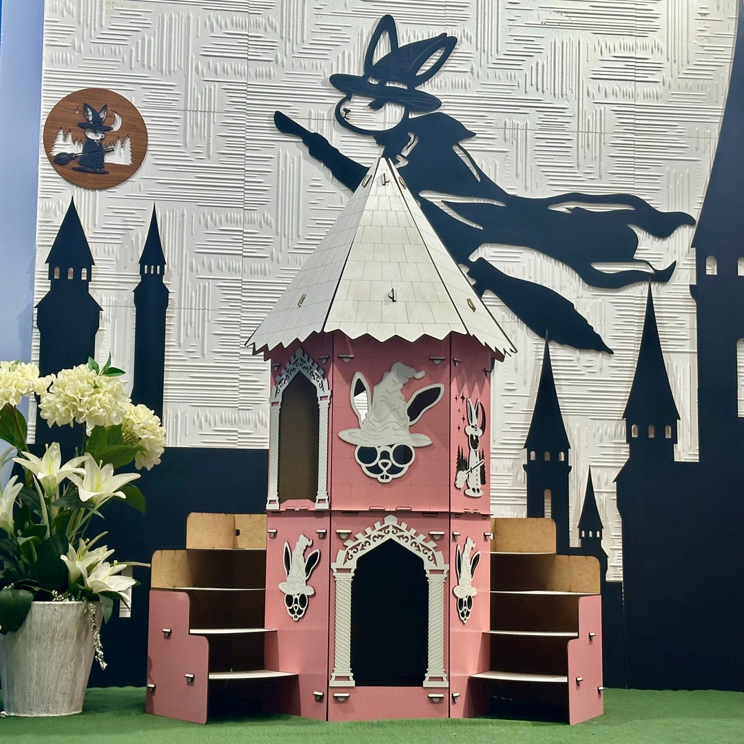 Large Wizard Rabbit Tower: A Magical Nest | Medieval Design Bunny ...