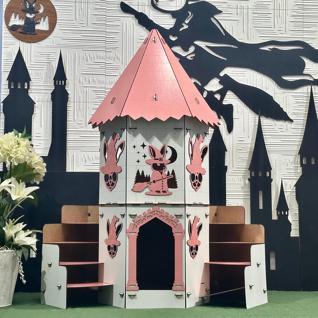 Large Magical Guinea Pig Castle – Enchanted Chinchilla House | White ...