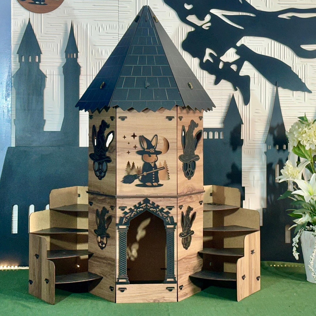 Enchanted Wizard Rabbit Tower: Gothic Bunny Castle Hideaway - Oak ...