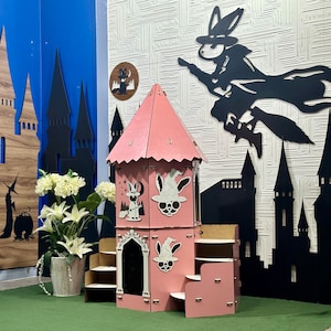 Large Wizard Rabbit Tower: A Magical Nest | Medieval Design Bunny ...