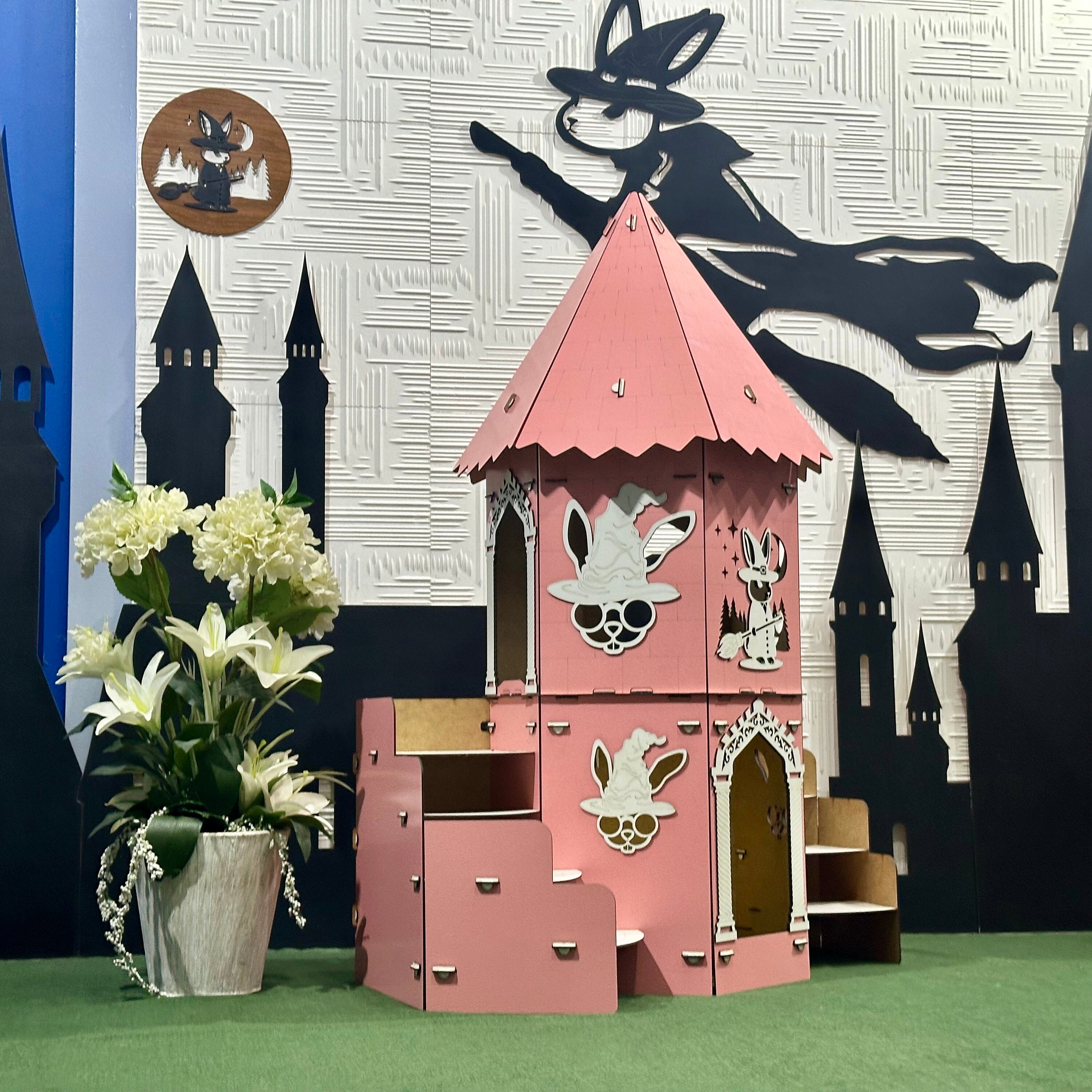 Enchanted Wizard Rabbit Tower: Gothic Bunny Castle Hideaway - Pink ...