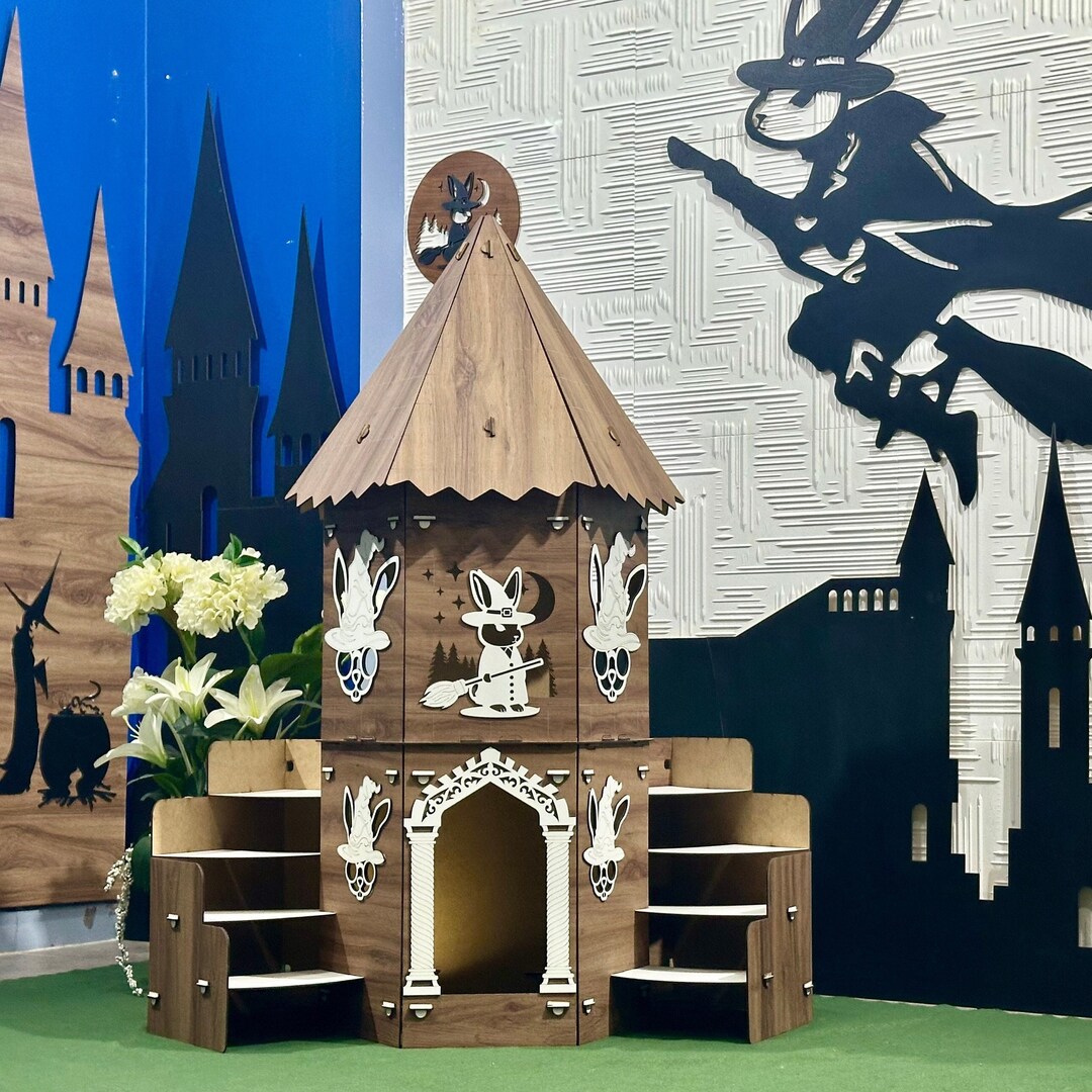 Large Wizard Rabbit Tower – A Magical Nest | Medieval Design Bunny ...