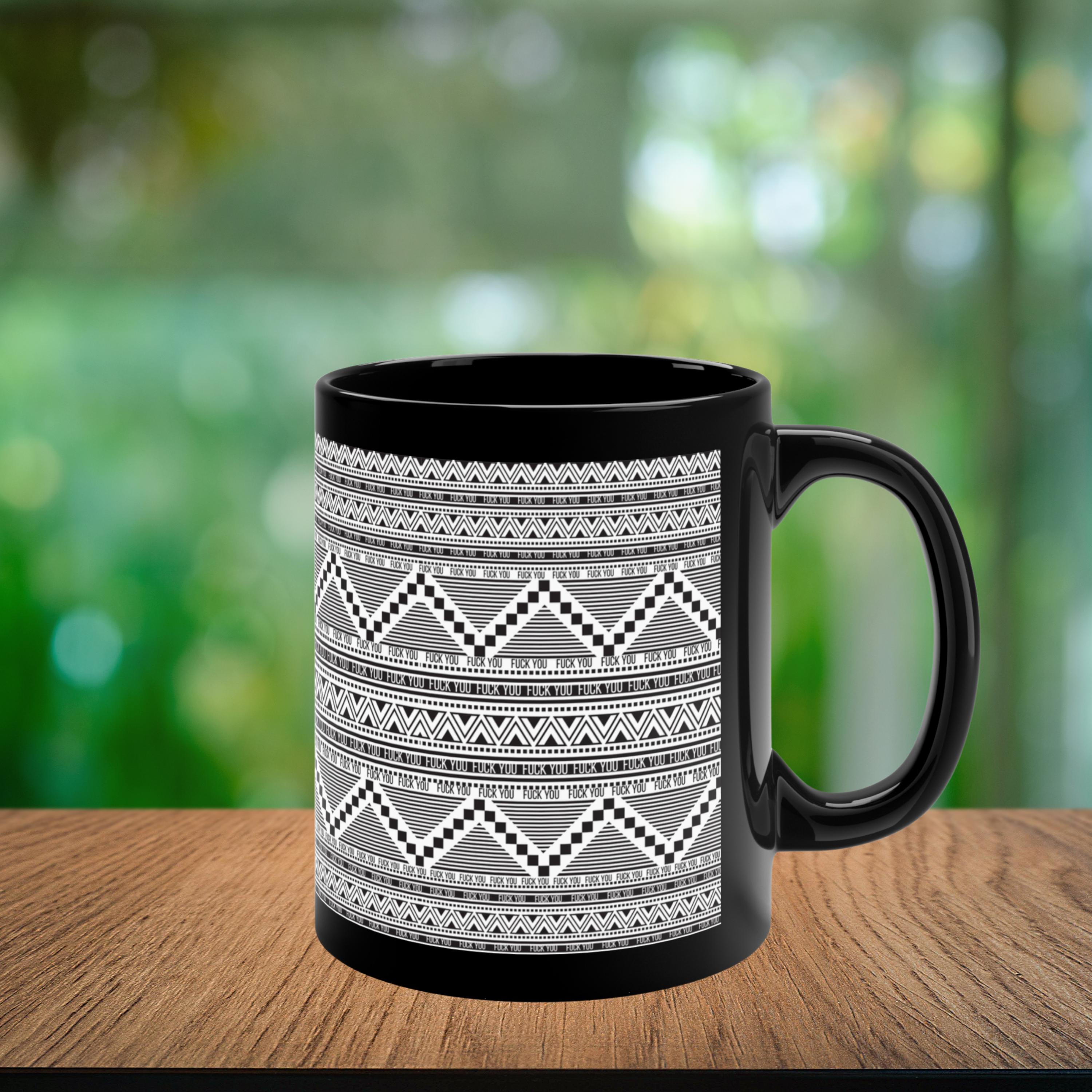 Hidden Swear Word Mug - "f*ck You" Geometric Pattern | Funny Coffee Mug ...