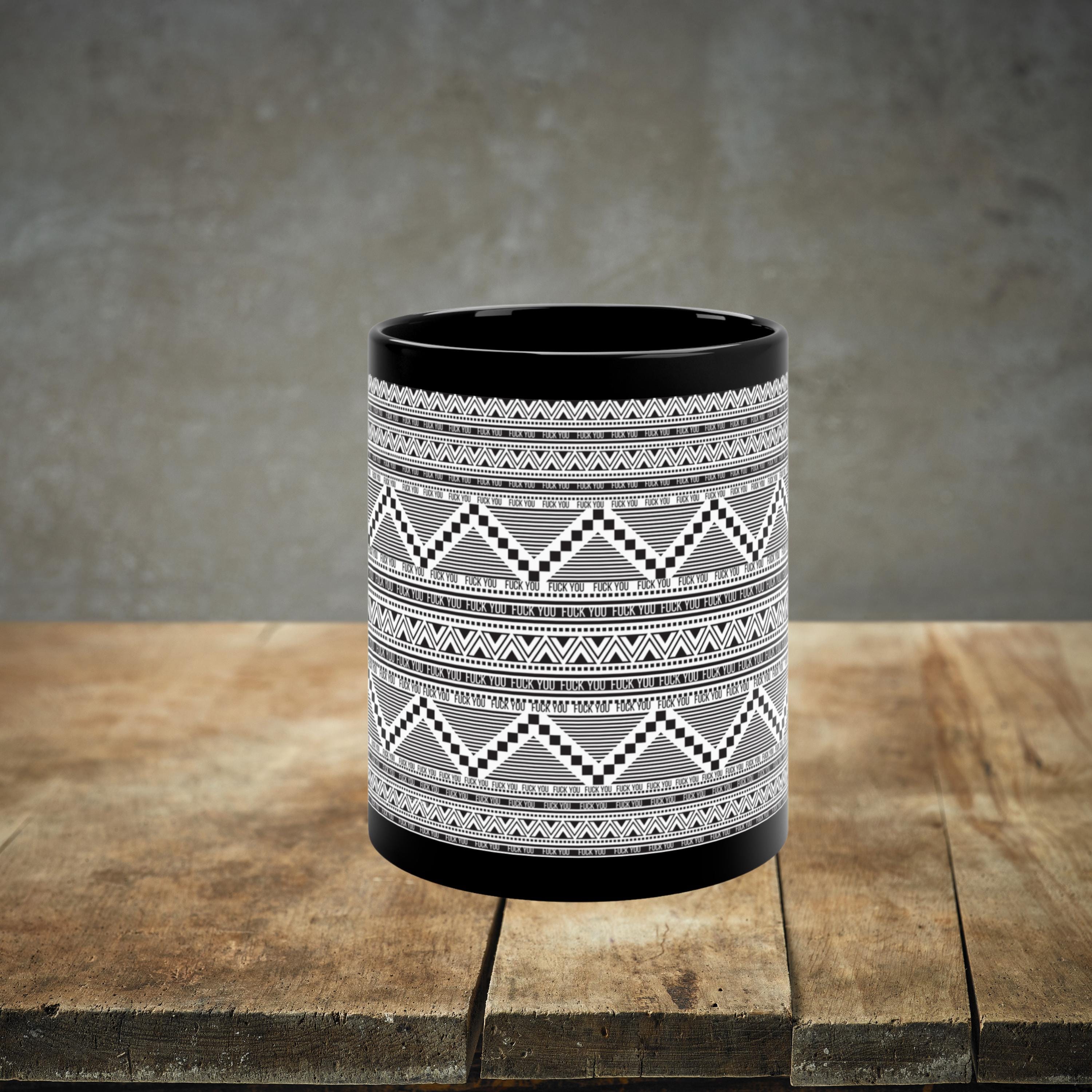 Hidden Swear Word Mug - "f*ck You" Geometric Pattern | Funny Coffee Mug ...