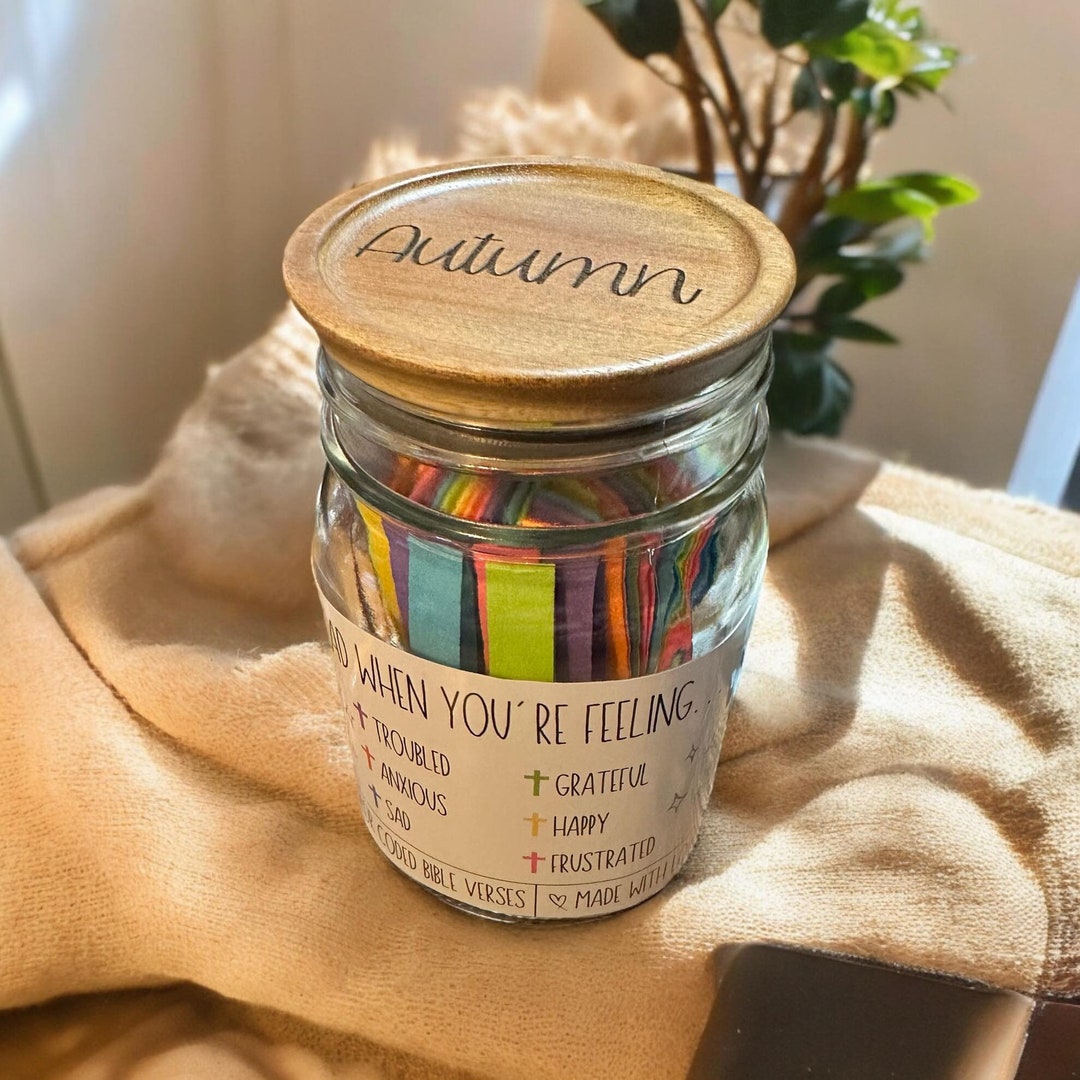 Bible Verse Jar, Christian Affirmation, Read Me When Jar, Color-coded ...