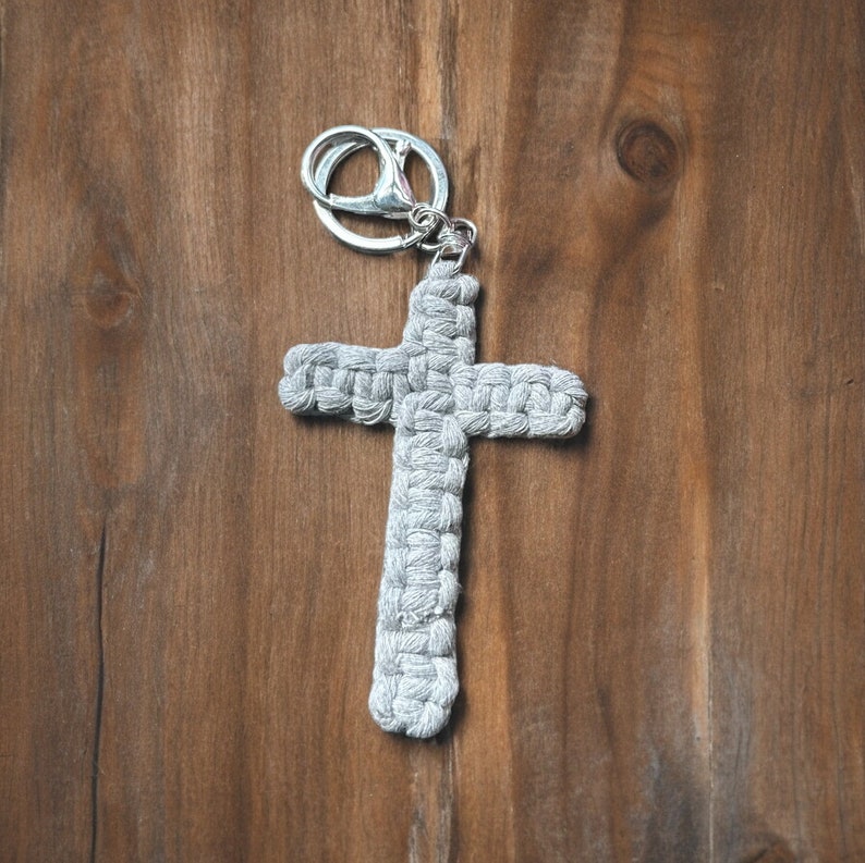 Macrame Cross Keychain, Christian Accessories, Keyfob, God is Good ...