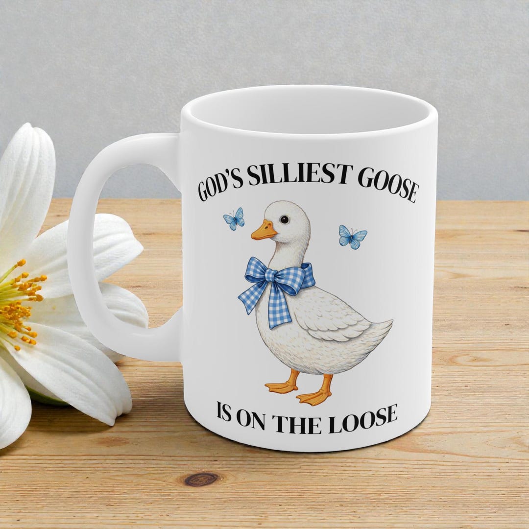 God's Silliest Goose Coffee Mug, Christian Gift, Cute Retro Goose ...