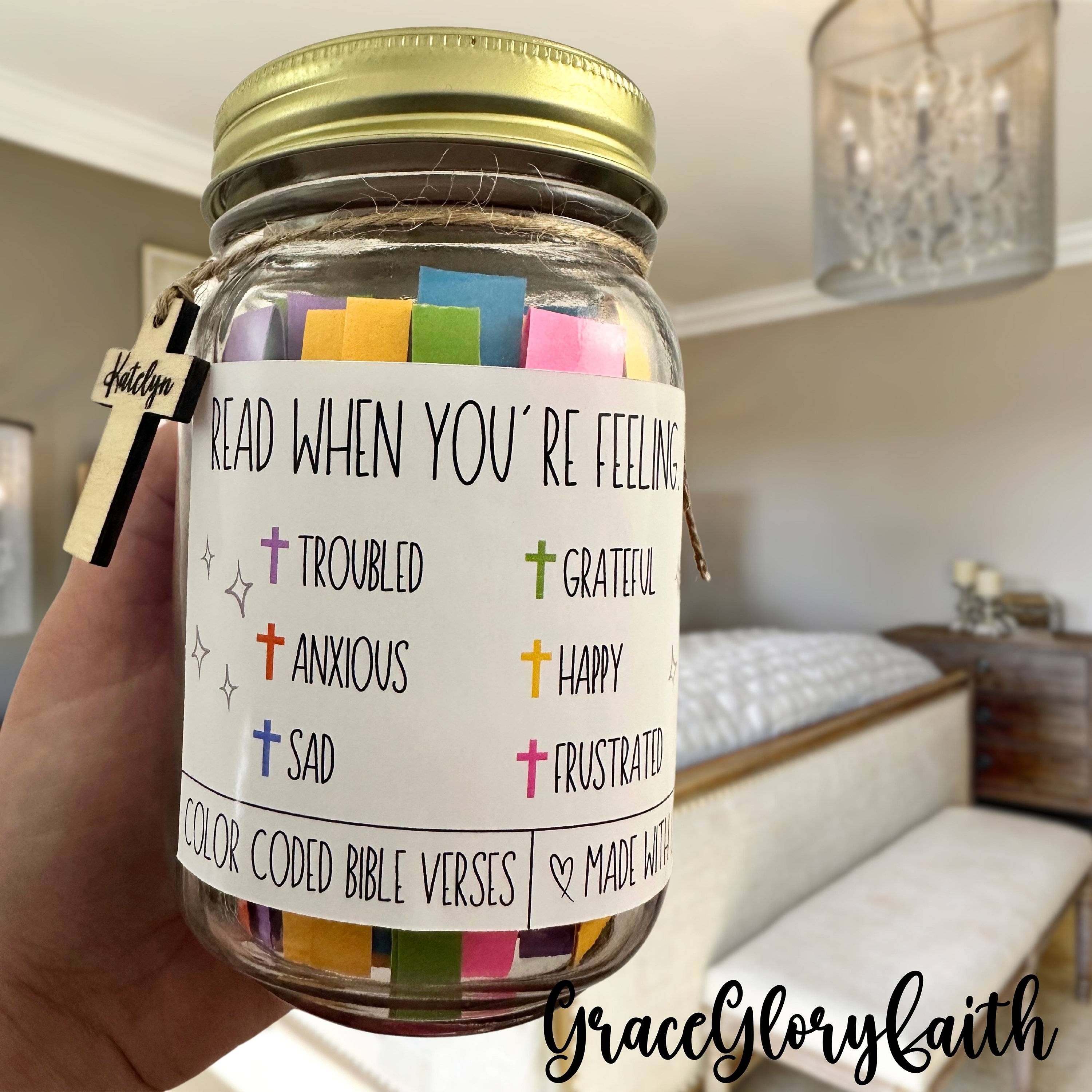 Bible Scripture Verse Jar, Christian Affirmation, Read Me When Jar ...