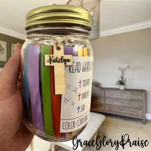 Bible Verse Jar, Christian Affirmation, Read Me When Jar, Color-coded ...