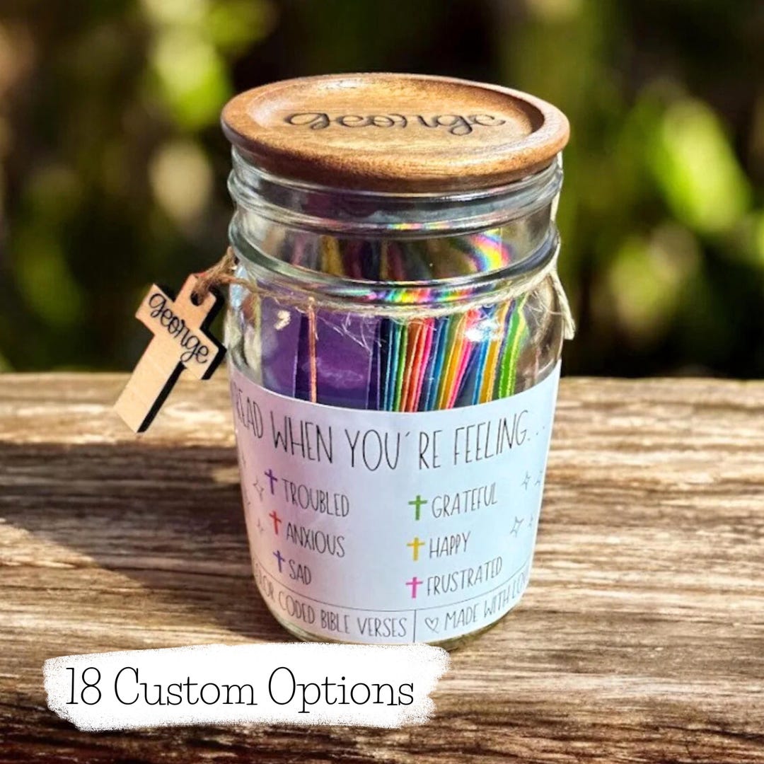 Bible Verse Jar, Christian Scripture Jar, Read Me When Jar, Prayer ...