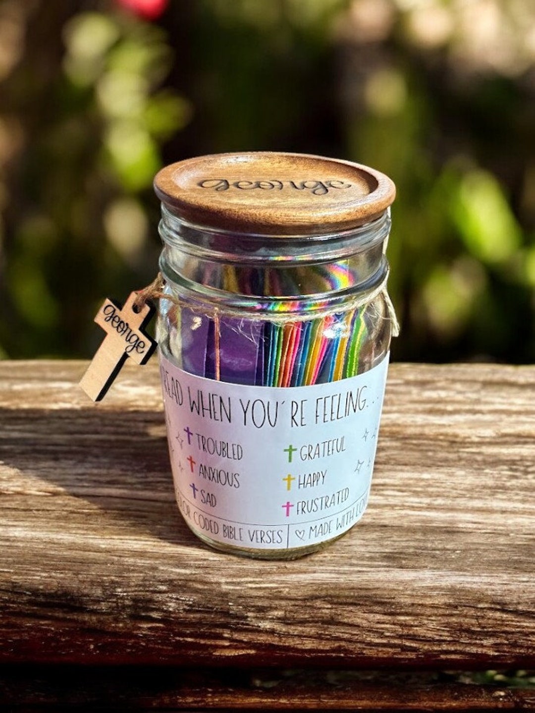 Bible Verse Jar, Christian Affirmation, Read Me When Jar, Color-coded ...