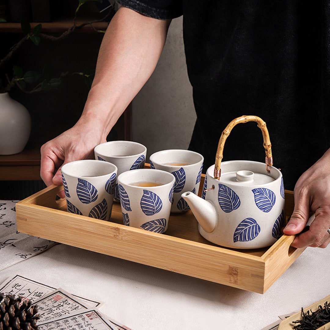 Simple Blue and White Ceramic Tea Set Kung Fu Tea Set Retro Tea Set Tea ...