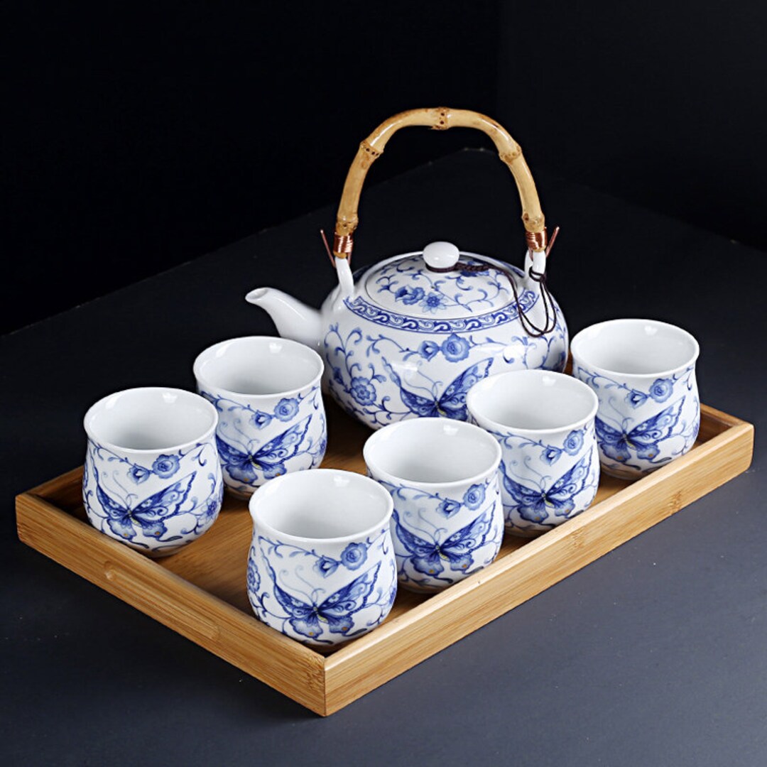 Ceramic Tea Set Blue and White Porcelain Tea Set Simple Ceramic Tea Set ...