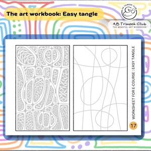 Easy Tangle Doodles, Worksheet for Everyone, Mindfulness Zentangle ...