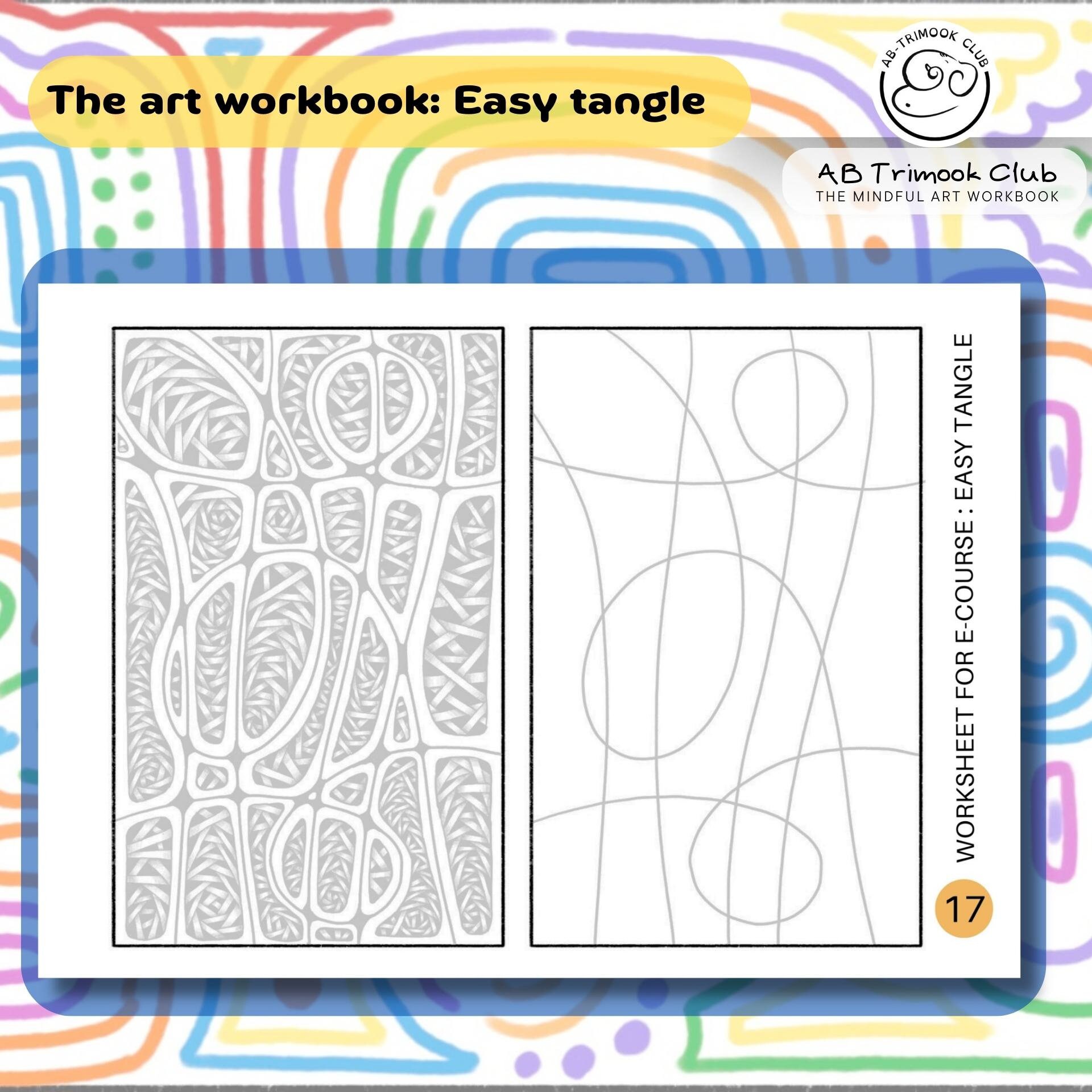 Easy Tangle Doodles, Worksheet for Everyone, Mindfulness Zentangle ...