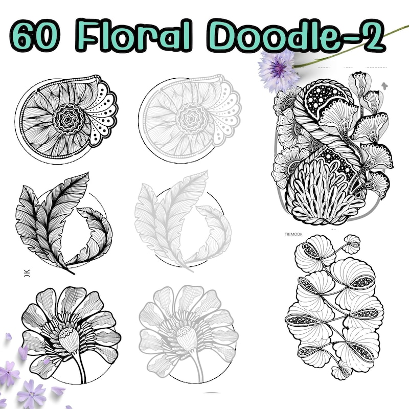 Zentangle Flowers - Etsy