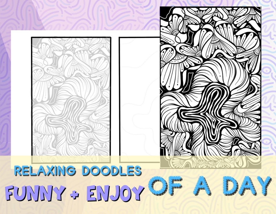 Easy Relaxing Doodle of a Day Worksheet : Funny and Enjoy, Trace, Draw ...