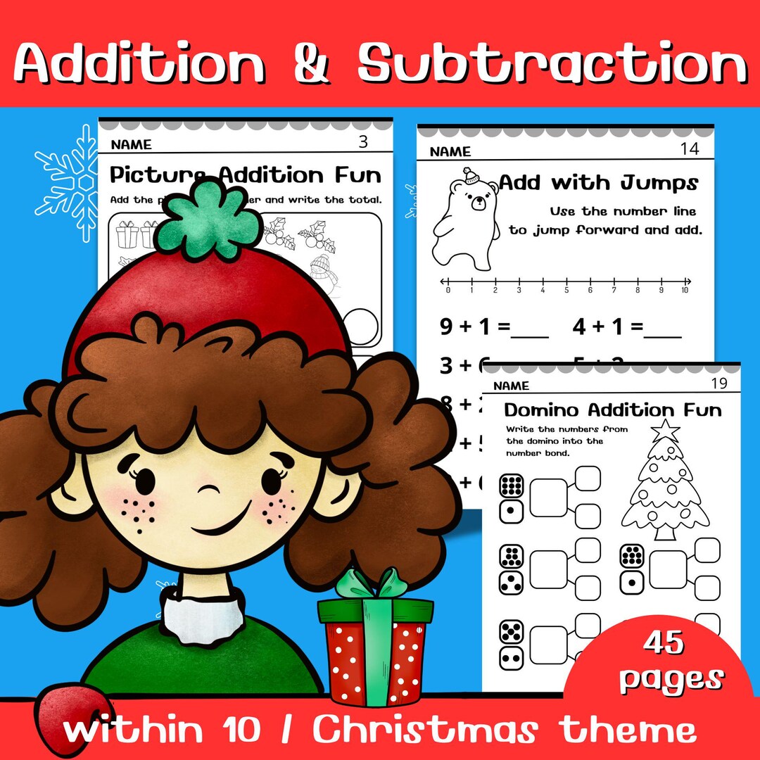 Addition & Subtraction Within 10: Christmas Math Fun - Etsy