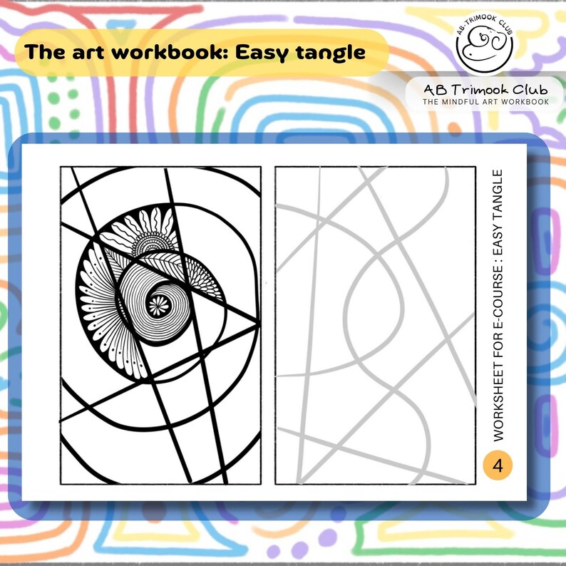 Easy Tangle Doodles, Worksheet for Everyone, Mindfulness Zentangle ...