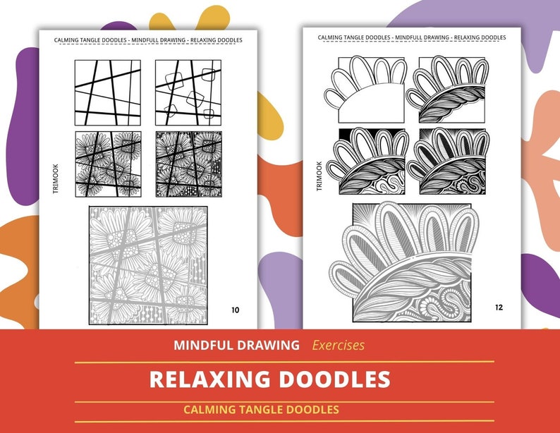 Relaxing Zentangle Doodle for Tracing, Mindfulness Art, Zentangle ...