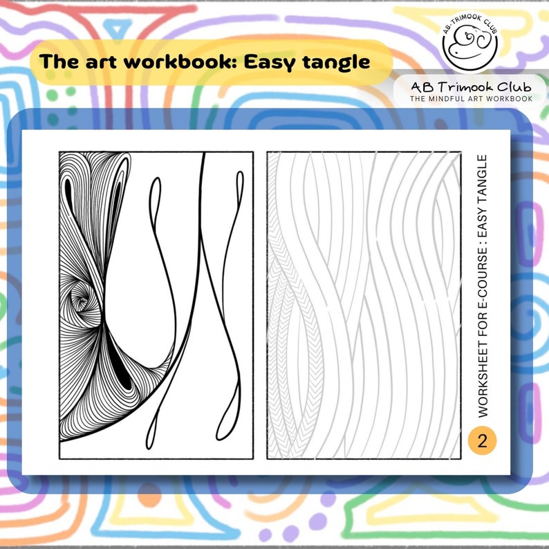 Easy Tangle Doodles, Worksheet for Everyone, Mindfulness Zentangle ...