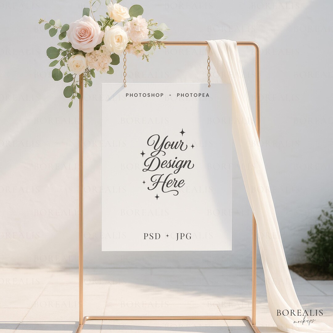 Luxury Wedding Welcome Sign Mockup Elegant Modern Vertical 18x24 Poster ...