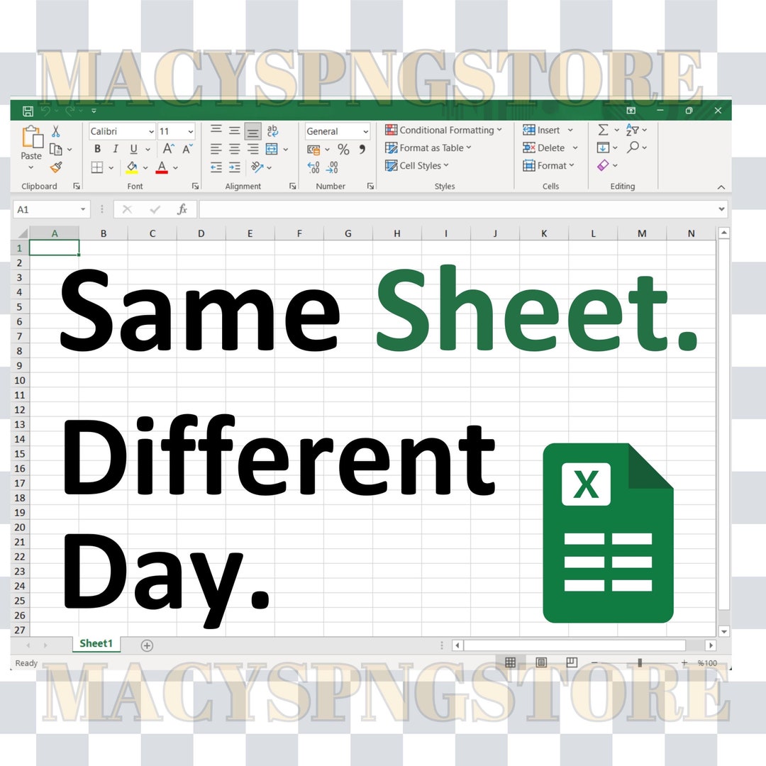 Same Sheet Different Day PNG, Same Shit Sublimation Design, Excel Theme ...