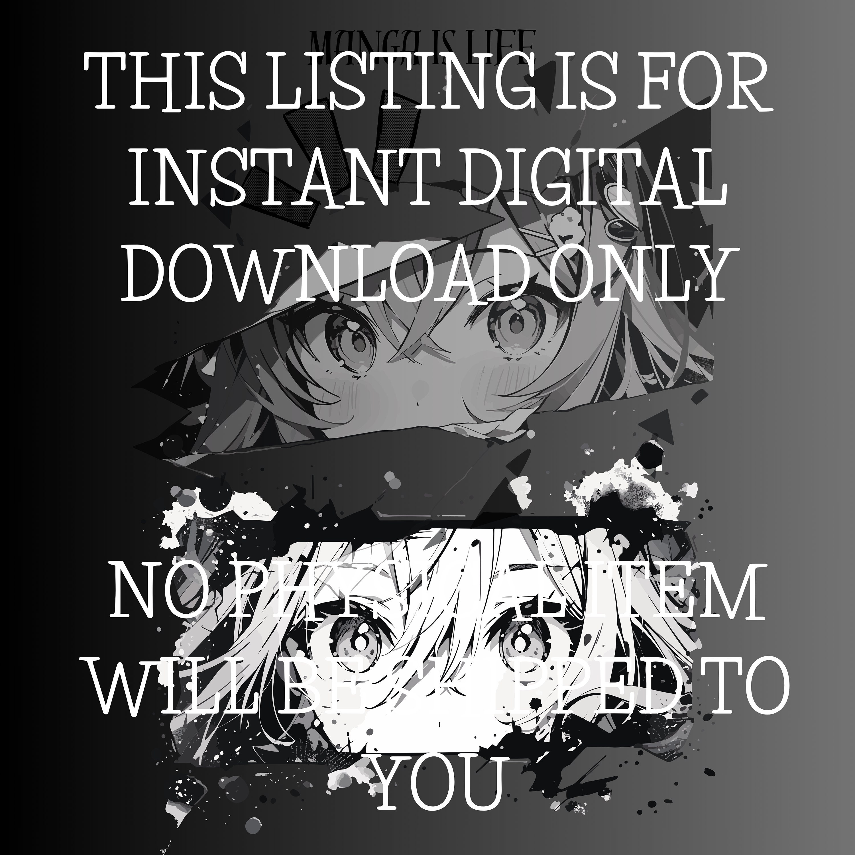 Manga Design, Anime PNG, JPG and SVG, Manga is Life - Etsy