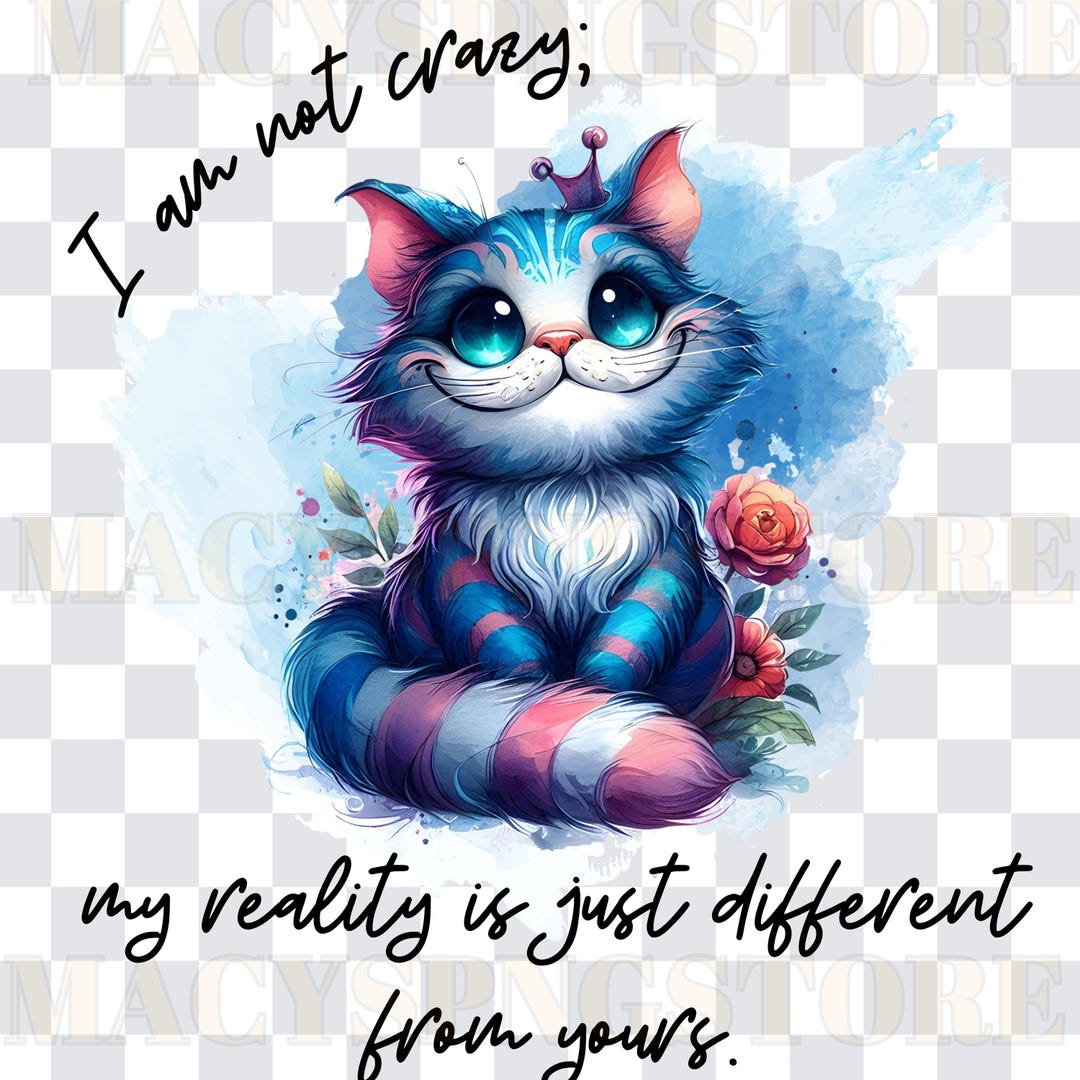 Cheshire Cat PNG SVG: Mad Reality Design (instant Digital Download) - Etsy