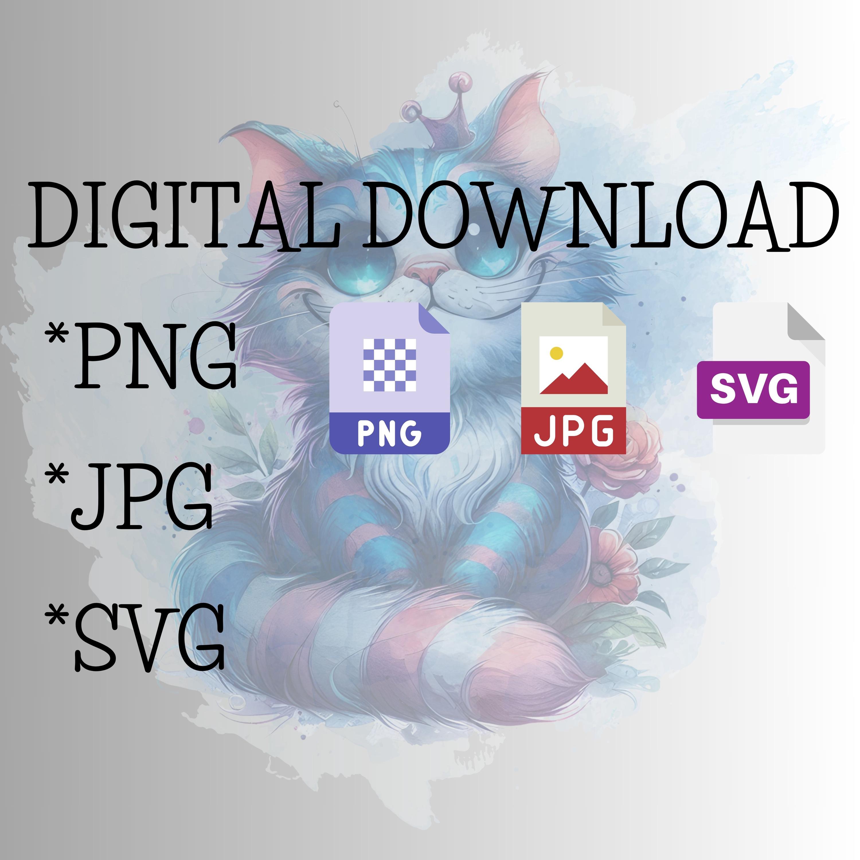 Cheshire Cat PNG SVG: Mad Reality Design (instant Digital Download) - Etsy