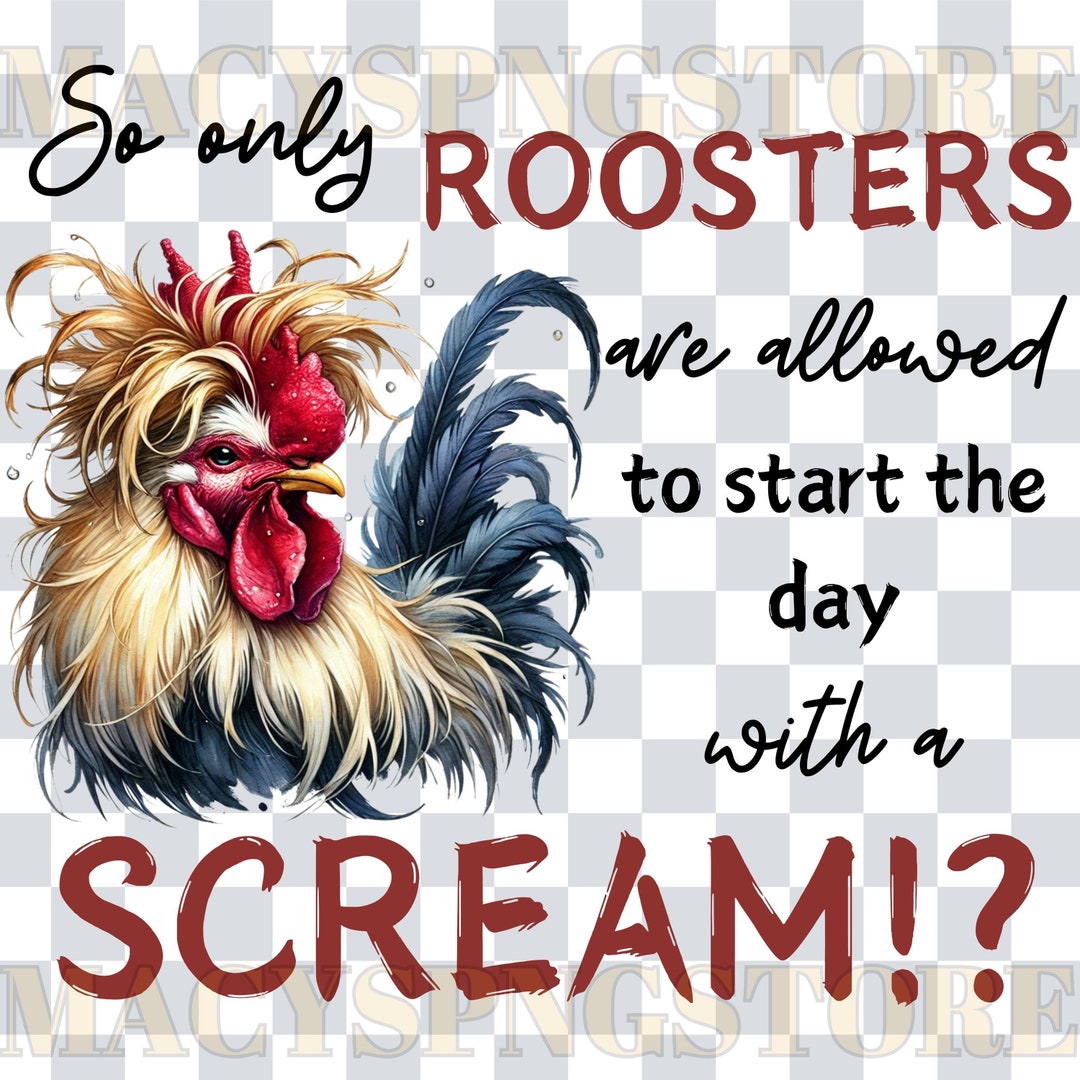 Funny Rooster Scream PNG & SVG: Sleep Lovers Design (digital Download ...