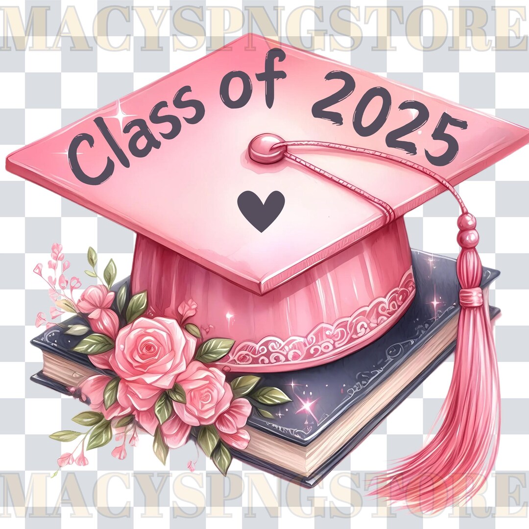Class of 2025 PNG, Floral Graduation Cap, Senior Design (digital ...