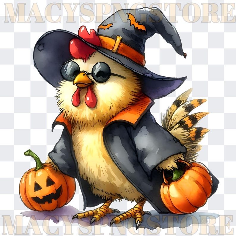 Funny Halloween Chicken Design: PNG, SVG, JPG Files (digital Download ...
