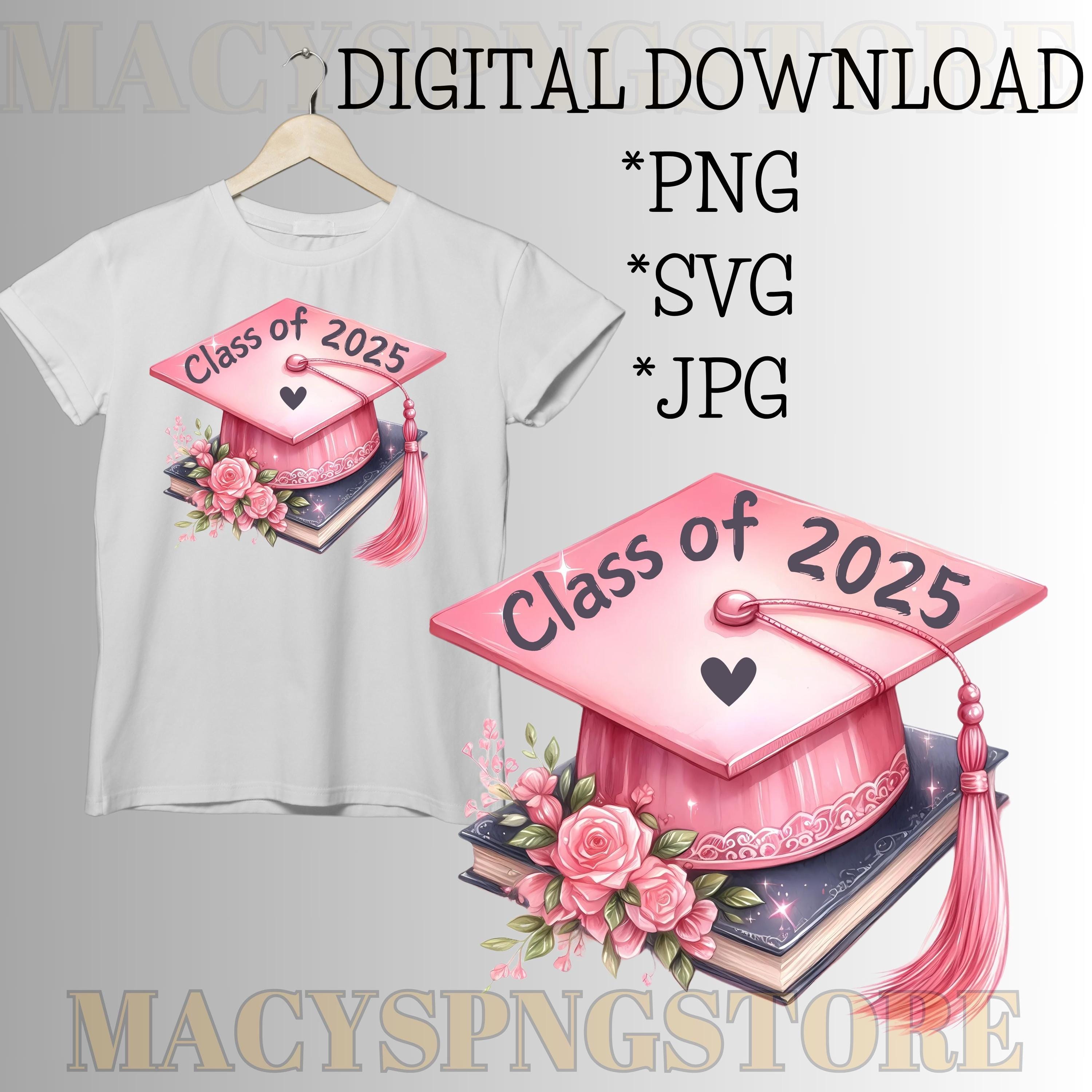 Class of 2025 PNG, Floral Graduation Cap, Senior Design (digital ...