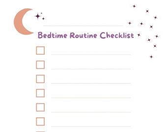 Printable Bedtime Routine for Kids, Instant Download. Bedtime Checklist ...