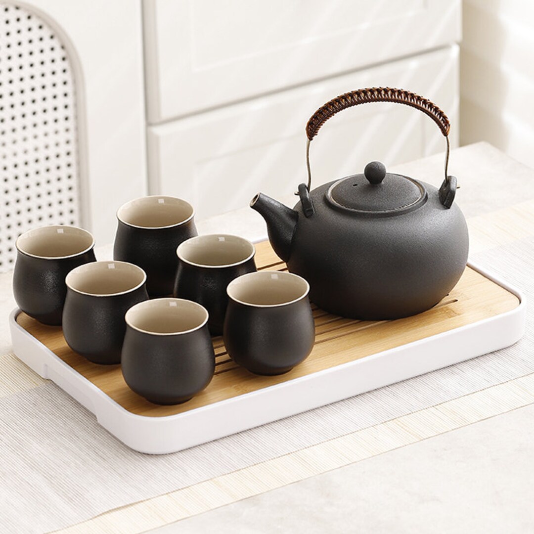 Frosted Stoneware Pot With Handle Ceramic Tea Set Teapot With Filter ...