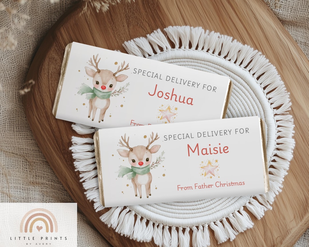 Personalised Chocolate Bar Wrapper, Christmas Chocolate Wrapper, Galaxy ...